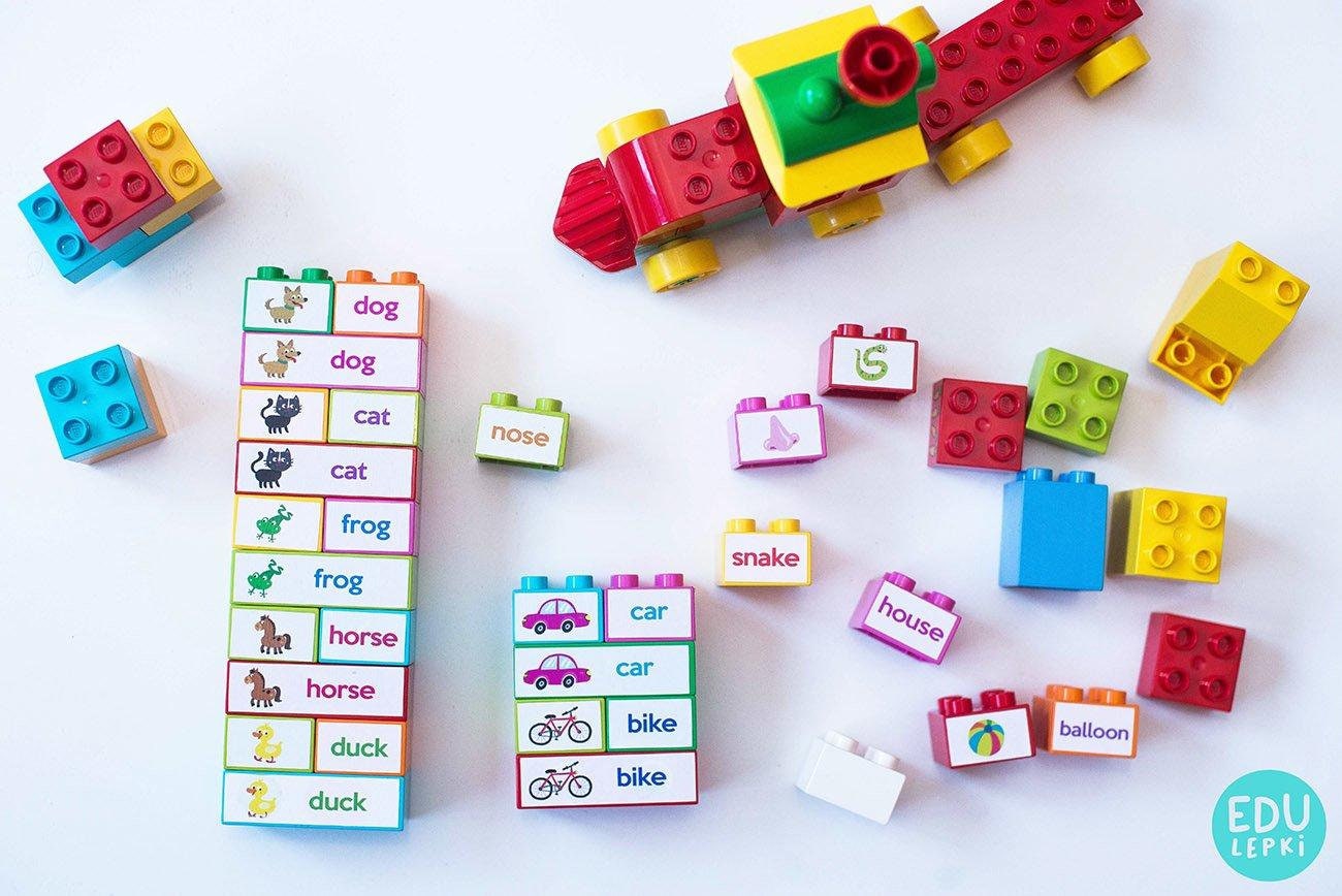 Learning Words With Blocks. Removable and Reusable Stickers for Kids ...