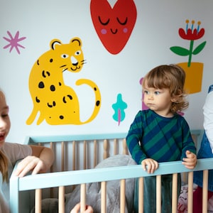 Colorful Shapes and Animals Wall Decal for Kids and Nursery, XL Kids ...