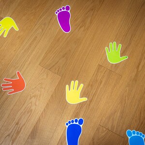 SENSORS Floor Path. Jumping Game Stickers. Removable. Hand and Foot ...