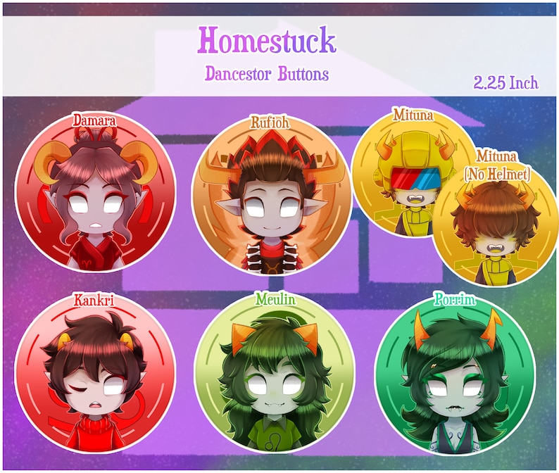 Homestuck Dancestor Trolls Buttons - Etsy