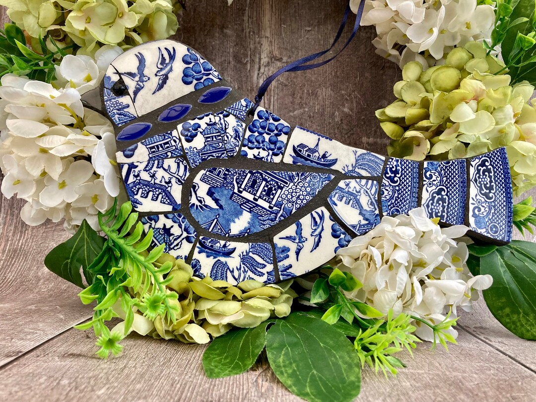 Large Mosaic Bird Willow Pattern - Etsy