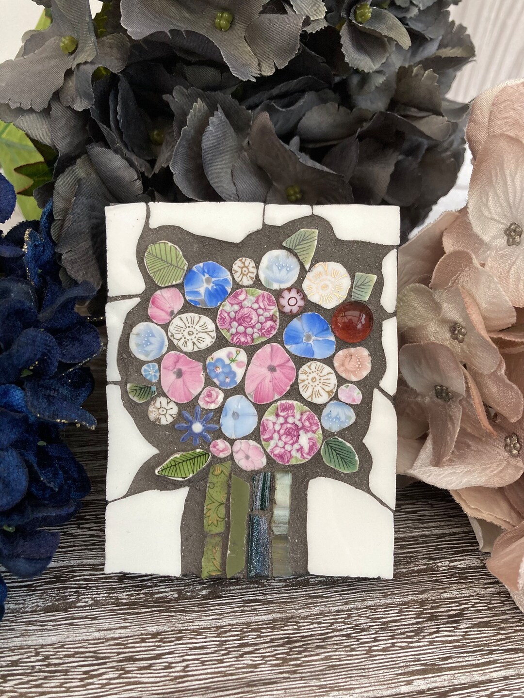 Mini Mosaic Flower Bouquet Vintage Style Decoration Shabby Chic Style ...