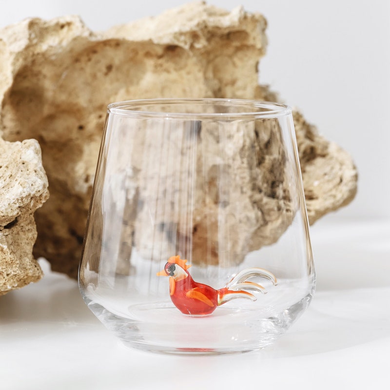 Rooster Wine Glass - Etsy