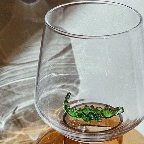 Crocodile Drinking Glass Handmade Murano Glass Crocodile - Etsy