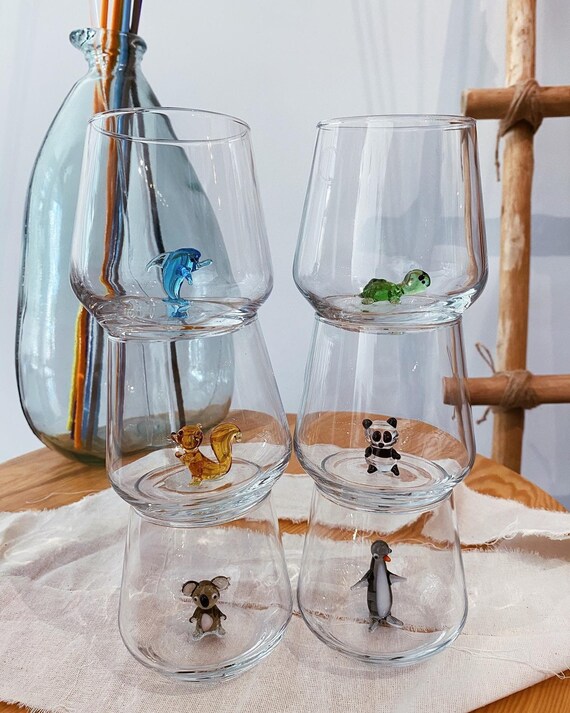 Glass Set of 6 Handmade Animal Figures Glass Décor Dolphin - Etsy