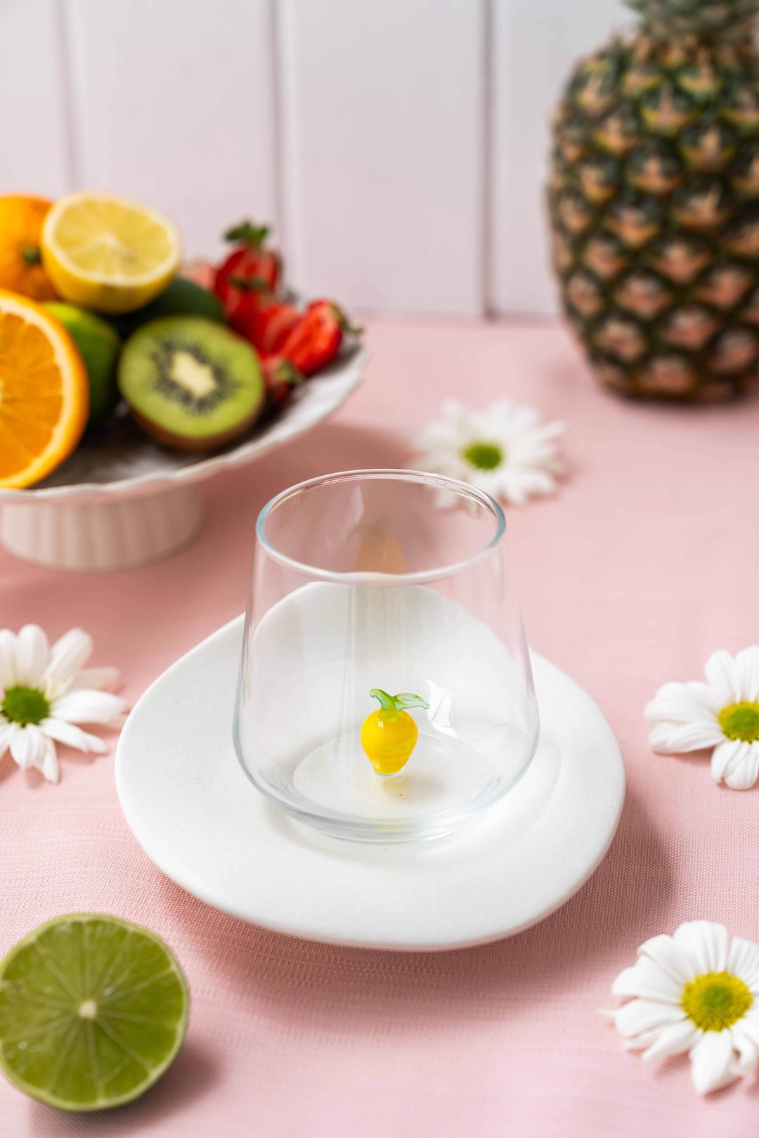 Drinking Glass With Handmade Lemon Figure, Water, Mug, Kitchen, Tumbler ...