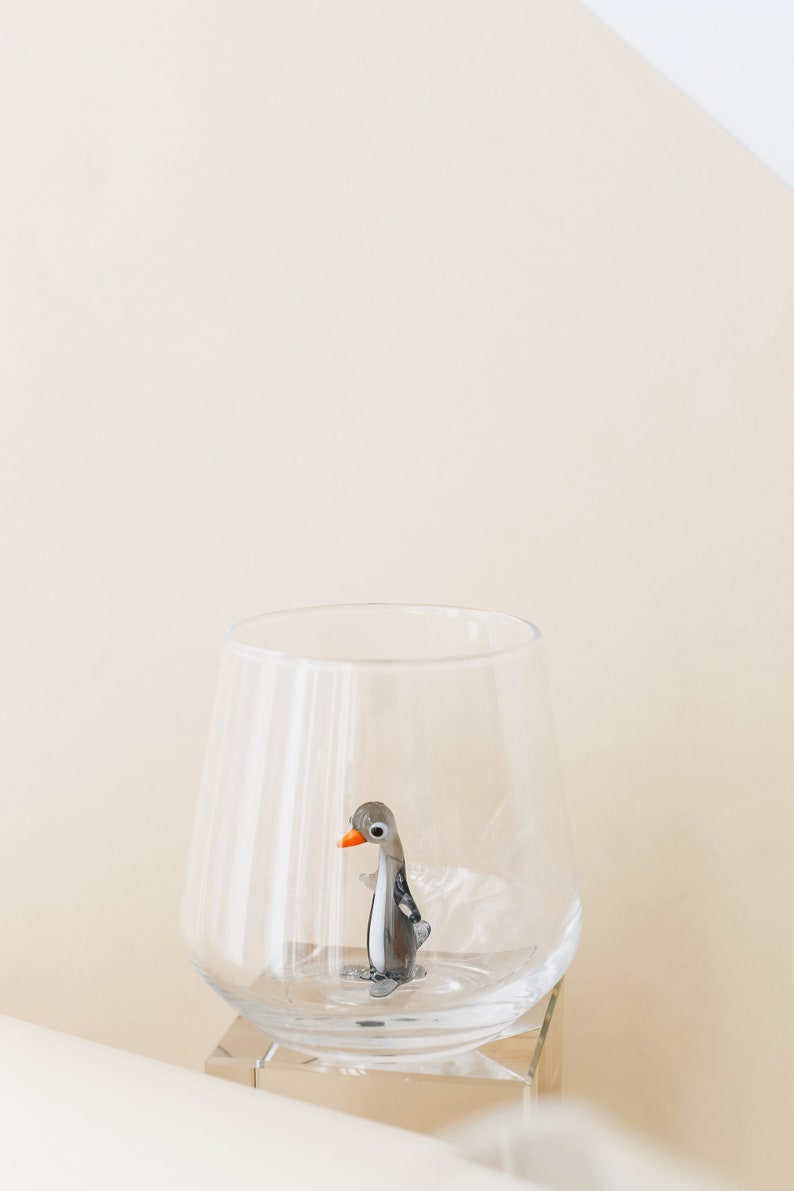 Ocean Animal Glass Set of 6, Handmade Stemless Drinking Glasses ...