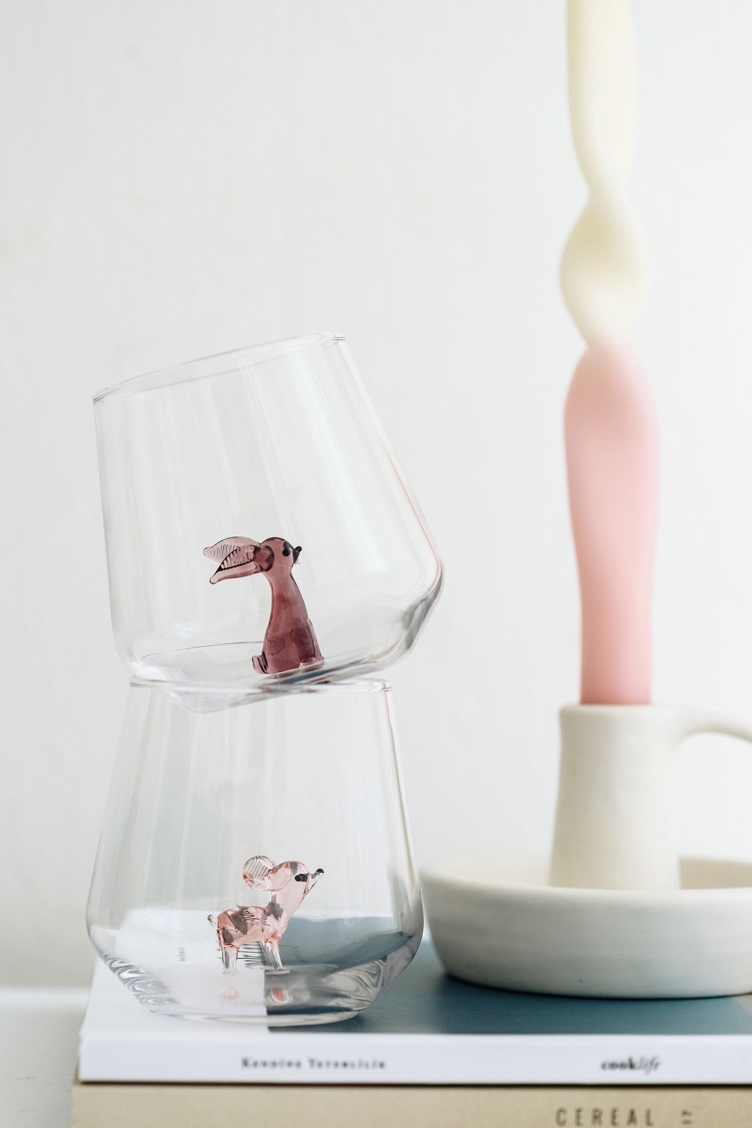 Water Drinking Glass Set of 2, Bambi and Rabbit Water Drinking Glasses ...
