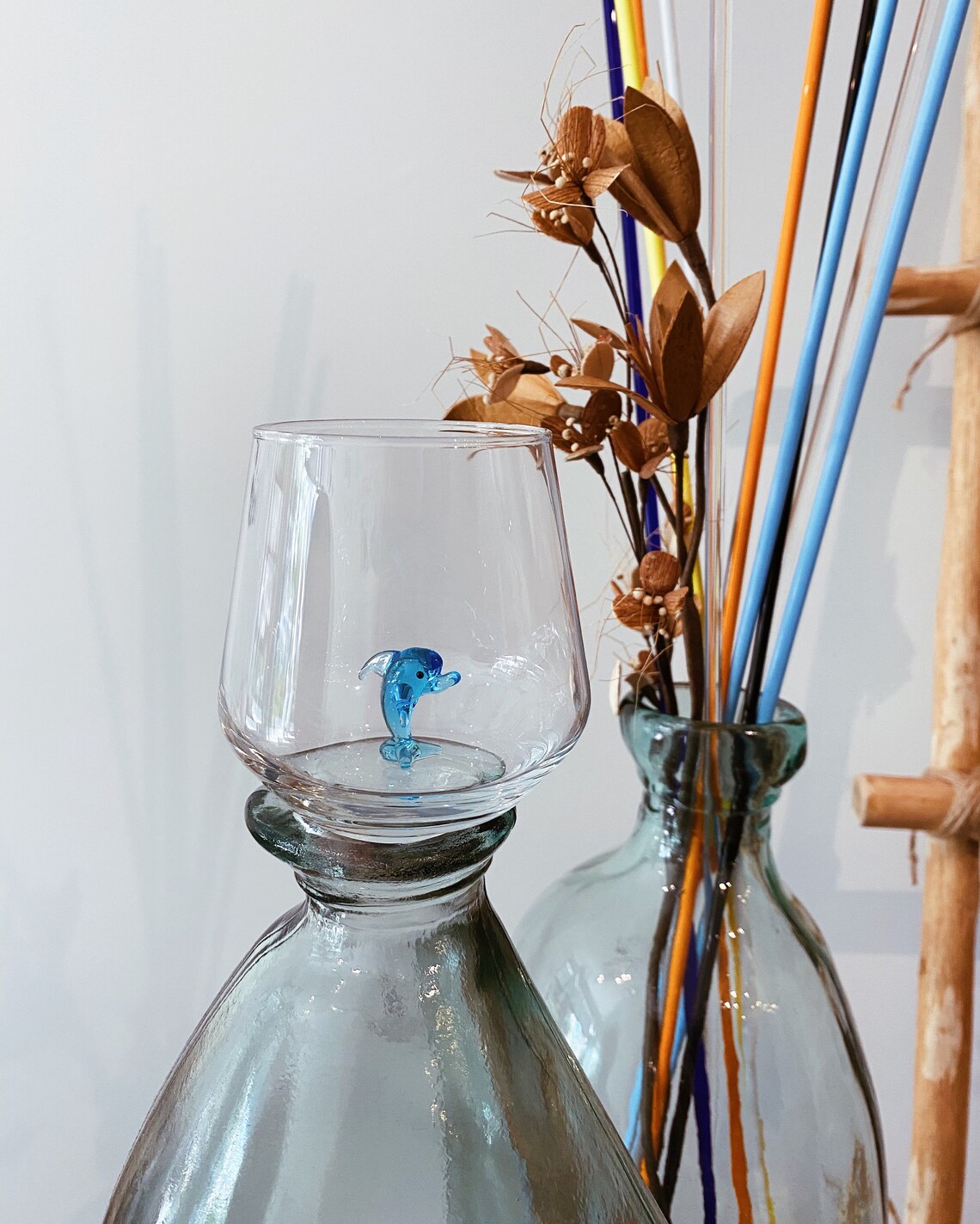 Glass Set of 6, Handmade Animal Figures, Glass Décor, Dolphin, Penguin ...