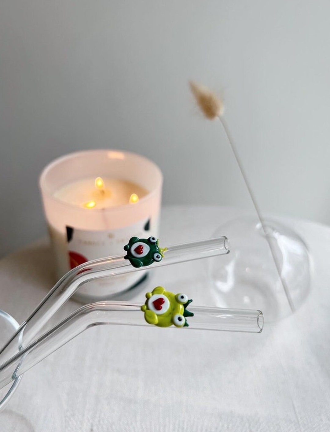 Handmade Tiny Frog Figurine Straw, Reusable & Eco Friendly - Etsy