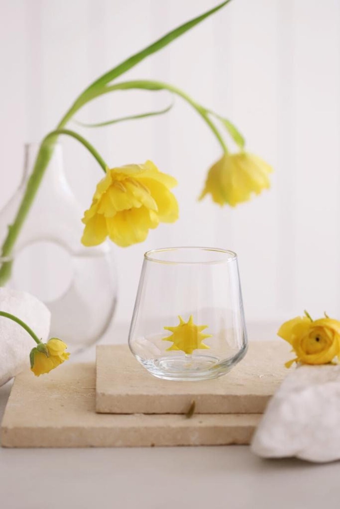 Handmade Tiny Sun Figurine Drinking Glass, Sun Figurine Stemless Wine ...