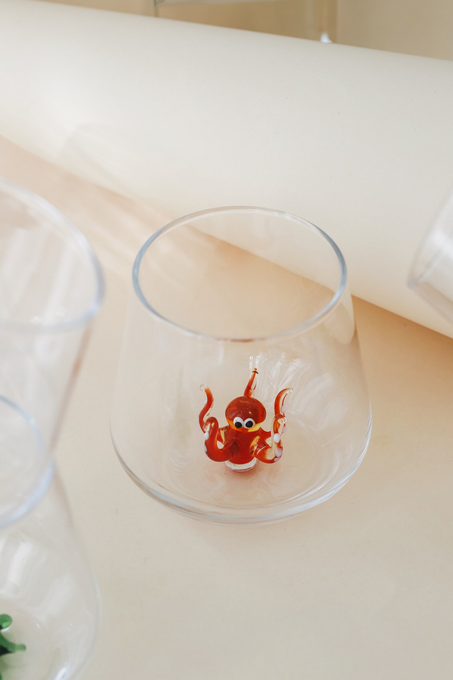 Ocean Animal Glass Set of 6, Handmade Stemless Drinking Glasses ...