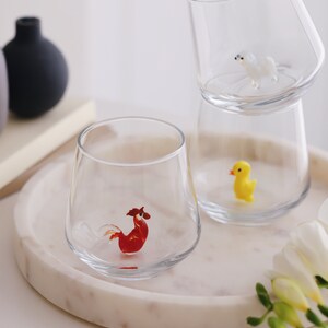 Farm Theme Drinking Glass Set of 6, Housewarming Gift, Cute Stemless ...