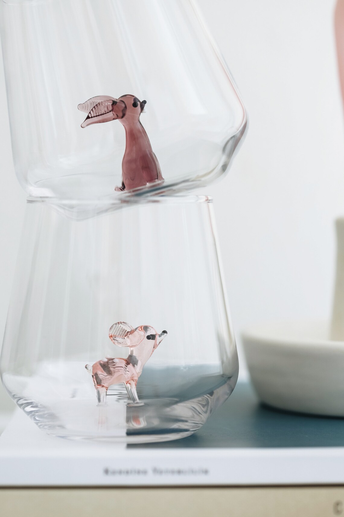 Water Drinking Glass Set of 2, Bambi and Rabbit Water Drinking Glasses ...