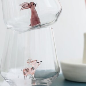 Water Drinking Glass Set of 2, Bambi and Rabbit Water Drinking Glasses ...