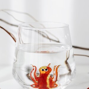 Ocean Animal Glass Set of 6, Handmade Stemless Drinking Glasses ...
