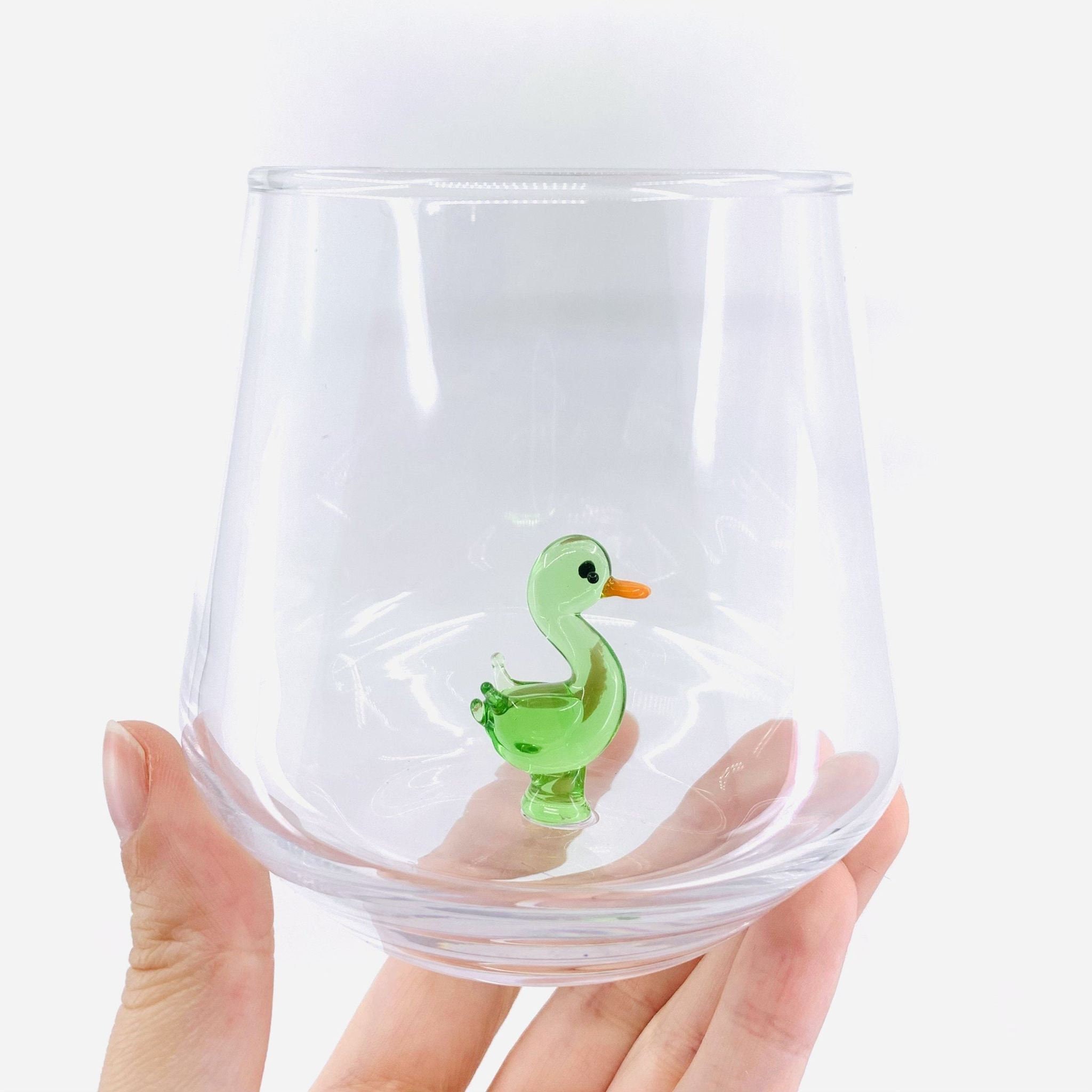Handmade Glass Duck Figurine Inside Water Drinking Glass Duck - Etsy