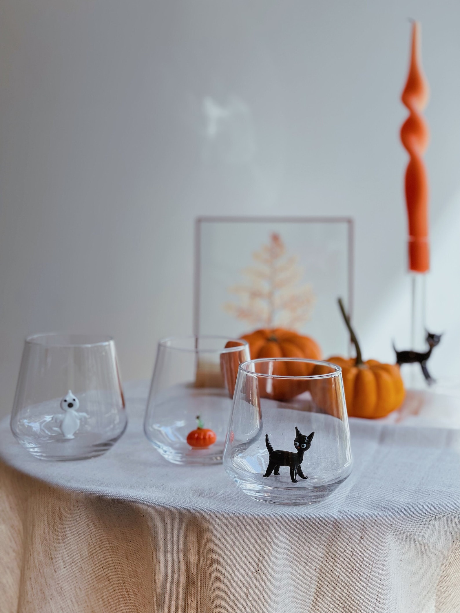 Glass Water Cup Set of 3 With Handmade Figures Glassware | Etsy