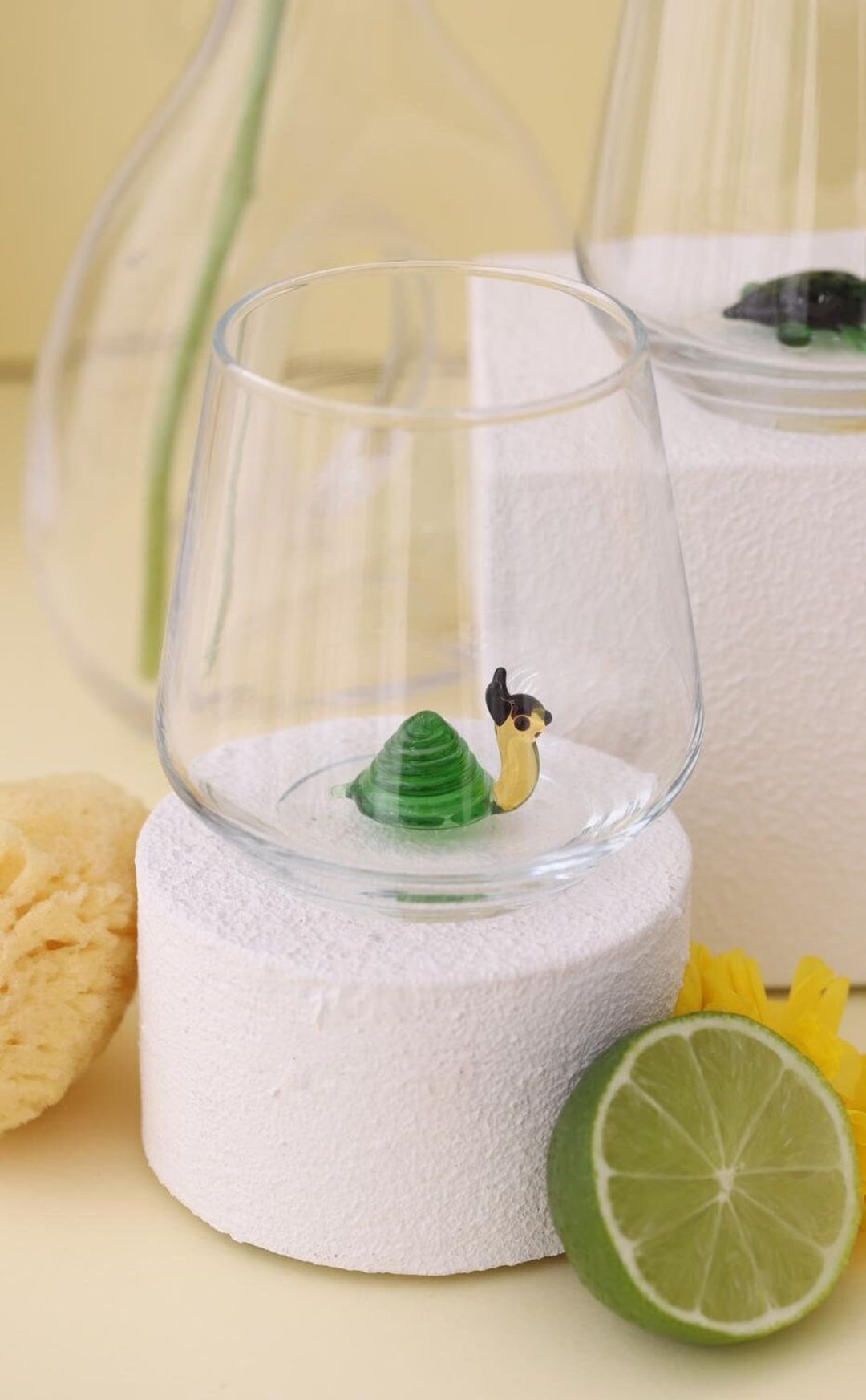 Wine Glass With Handmade Murano Snail Figure, Snail Gift, Drinkware ...