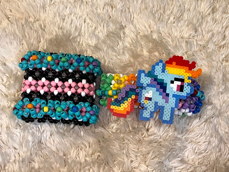 Kandi Rainbow Dash Rotating Cuff - Etsy