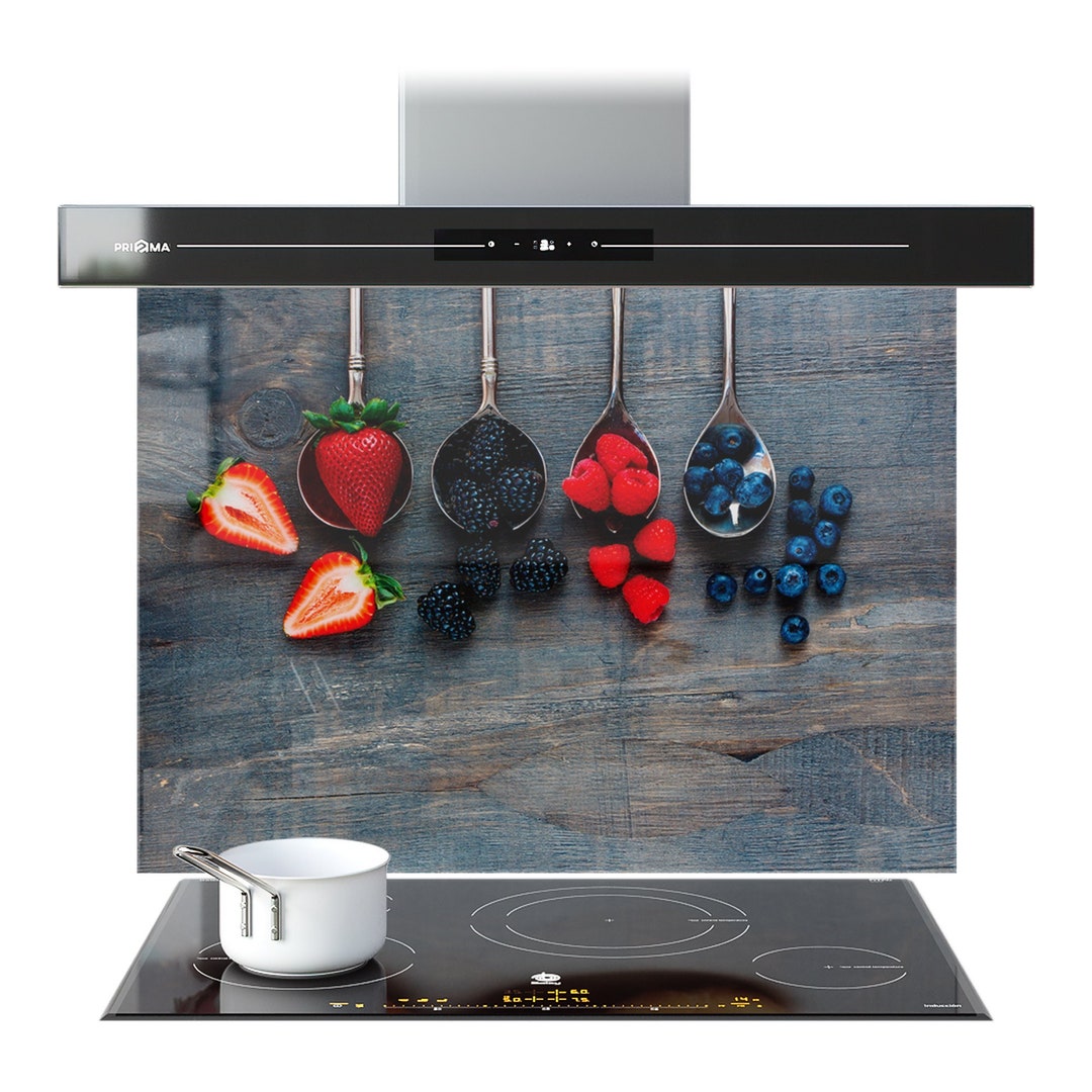 Kitchen Splashback Fresh Fruits Kitchen Panel Tempered Glass Backsplash ...