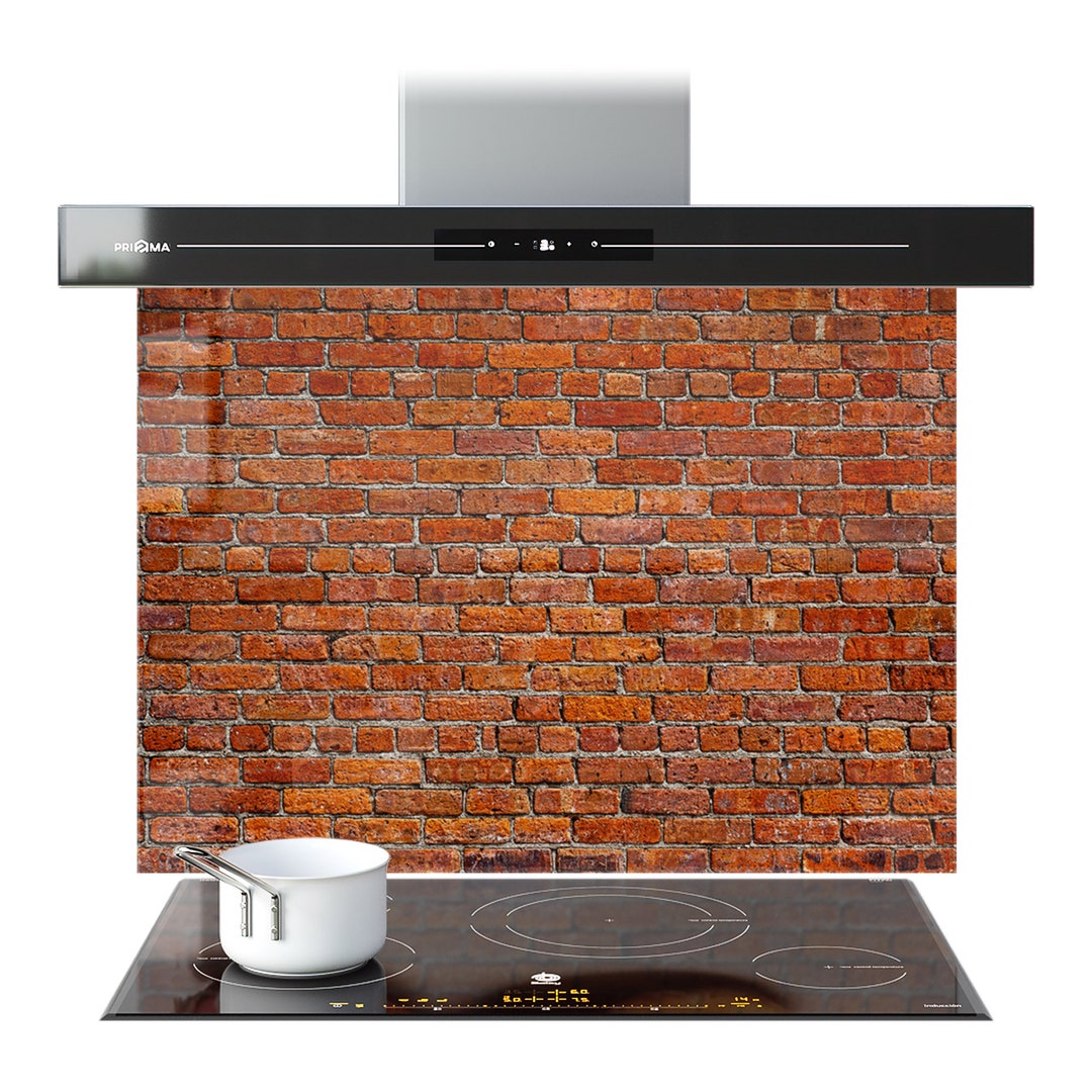 Kitchen Splashback Natural Stone Brick Wall Pattern Surface Tempered ...