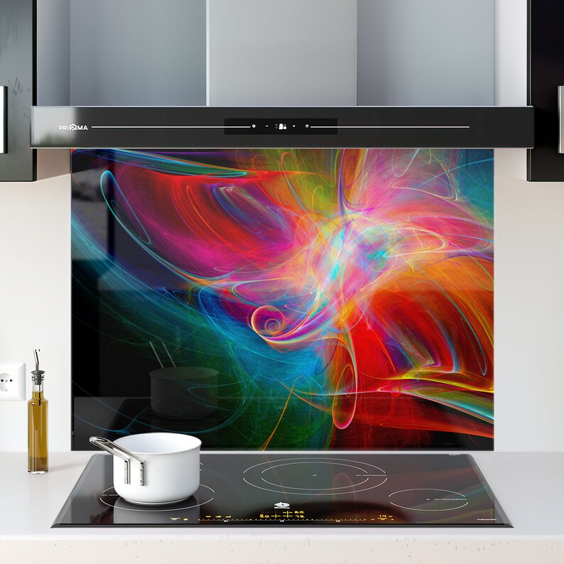 Glass Splashback for Kitchen in ANY SIZE Abstract Colourful - Etsy