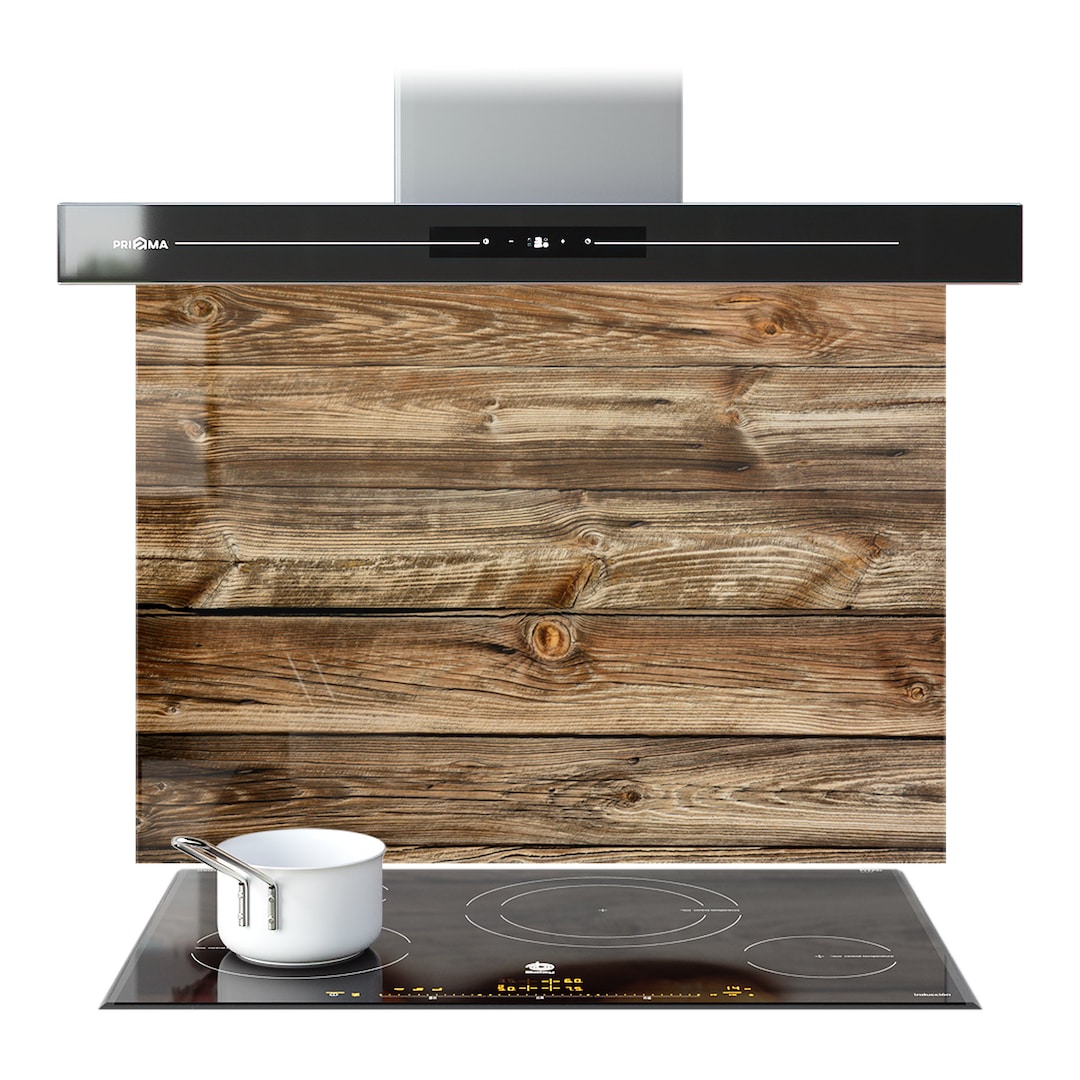 Kitchen Splashback Natural Wood Texture Wall Background Tempered Glass ...