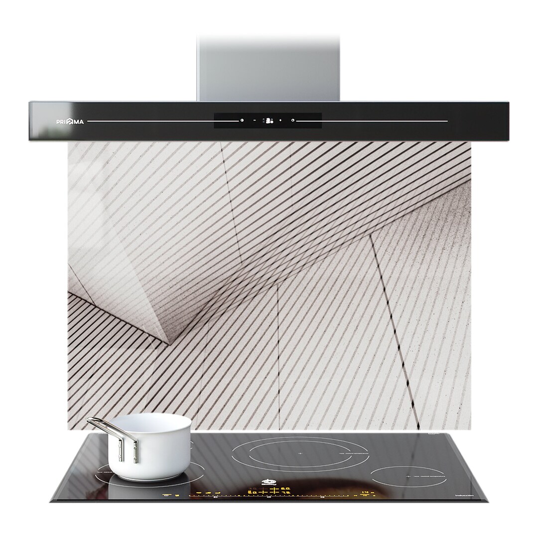 Kitchen Splashback Abstract Geometric Shapes Tempered Glass Backsplash ...