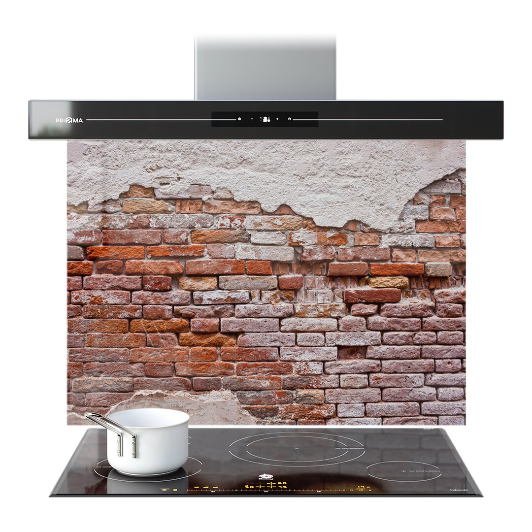 Kitchen Splashback Natural Stone Brick Wall Pattern Surface Tempered ...