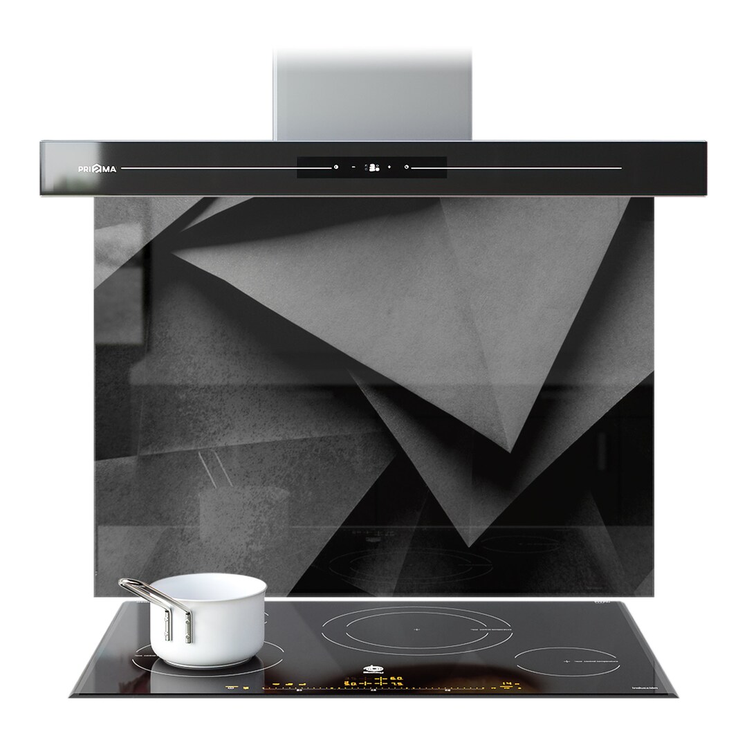 Kitchen Splashback Abstract Triangle Shapes Art Tempered Glass ...