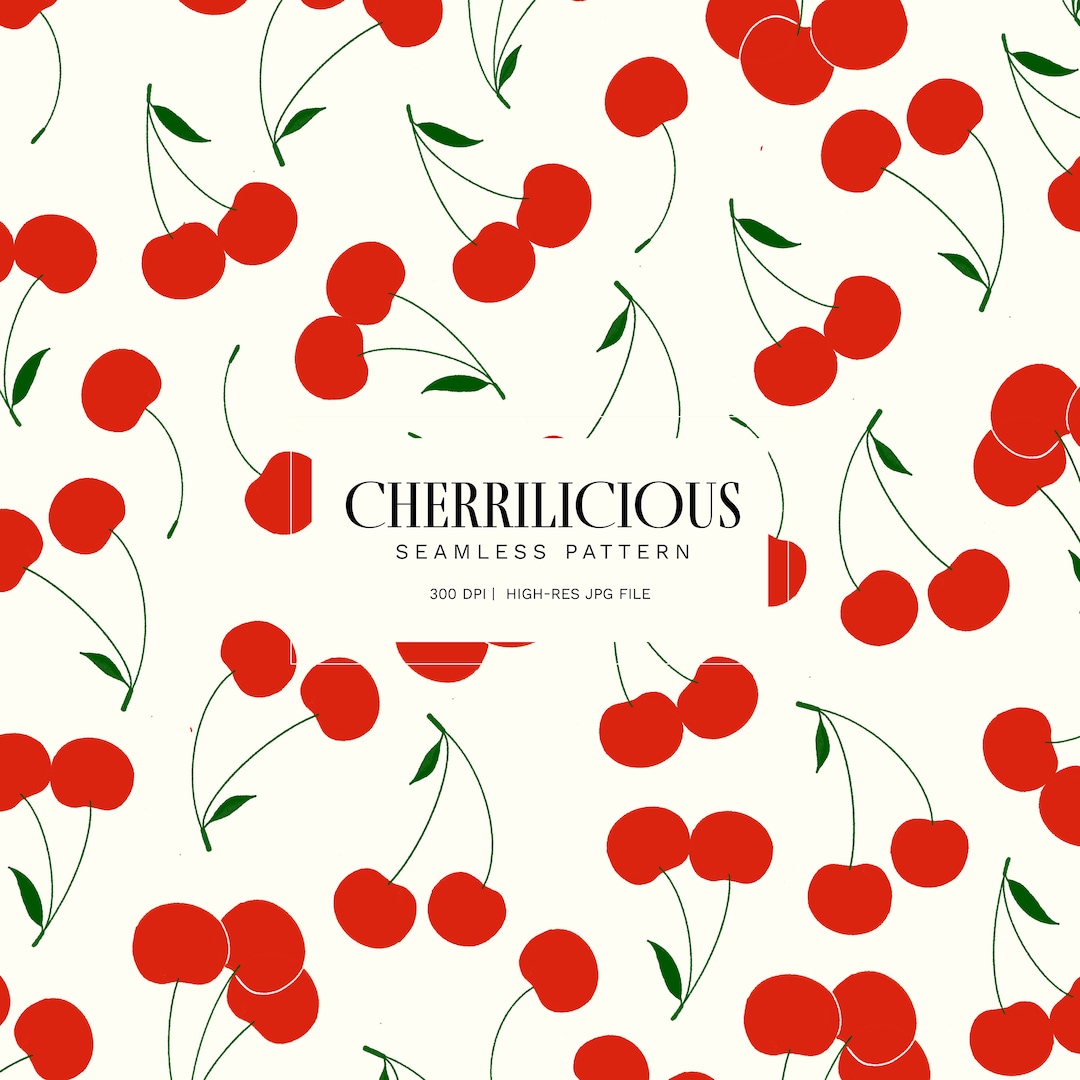Cherrilicious | Modern Cherry Pattern | Digital Summer Fruit Seamless ...