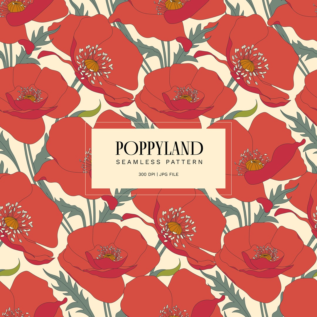 Poppyland | Spring Summer Floral Print Seamless Pattern Repeating File ...