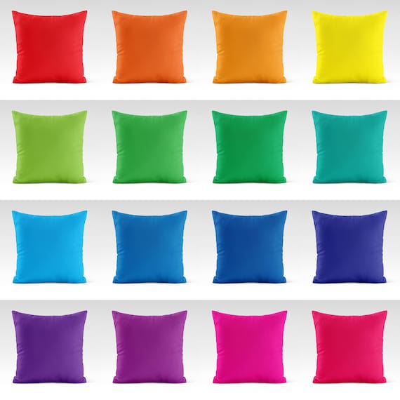 Brightly Colored Solid Square Throw Pillows 14x14 16x16 - Etsy