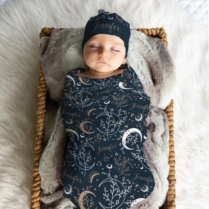 Celestial Moons Custom Name Knotted Gown Set, Bohemian Stars Baby Boy ...