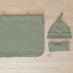 Baby Girl Solid Sage Green Swaddle Blanket Set, Boy Plain Pistachio ...