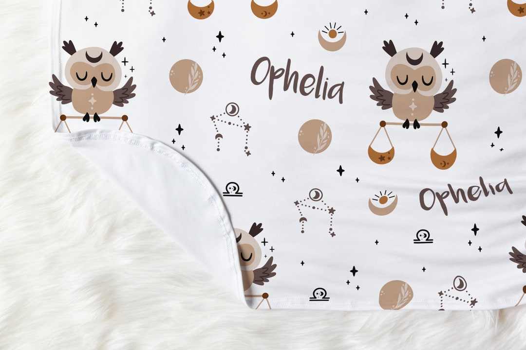 Libra Zodiac Sign Personalized Baby Boy / Girl Name Swaddle Set ...