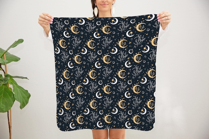Gender Neutral Moons & Stars Swaddle, Yellow and Navy Knot Hat ...