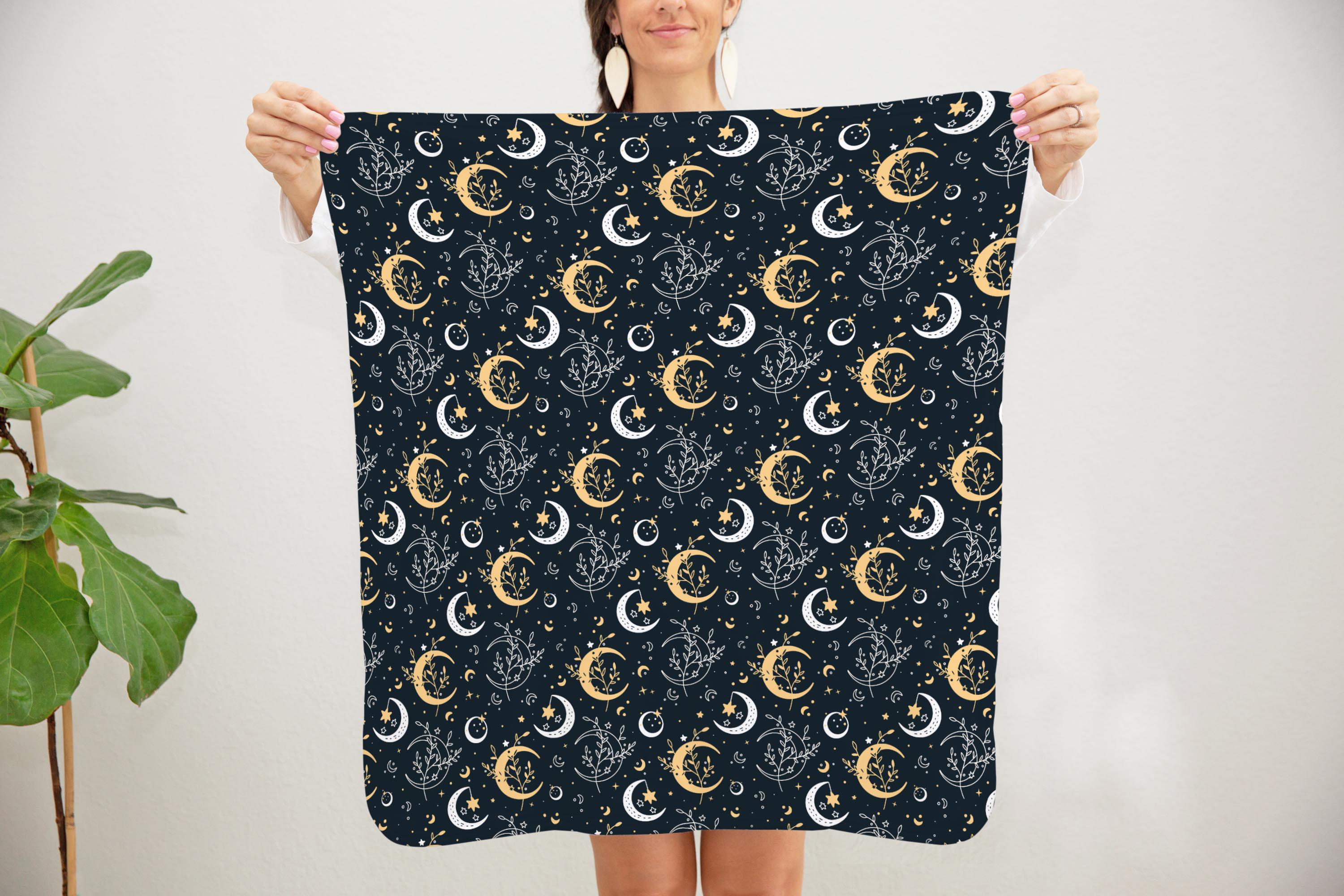 Gender Neutral Moons & Stars Swaddle, Yellow and Navy Knot Hat ...