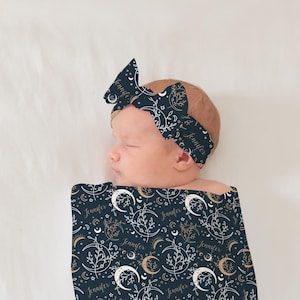 Celestial Moons Custom Name Knotted Gown Set, Bohemian Stars Baby Boy ...