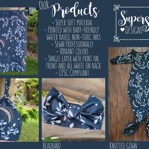 Celestial Moons Custom Name Knotted Gown Set, Bohemian Stars Baby Boy ...