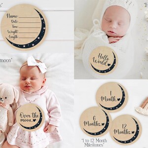 Baby Girl Pink Moons & Stars Swaddle Set, Celestial Headband Bow / Knot ...