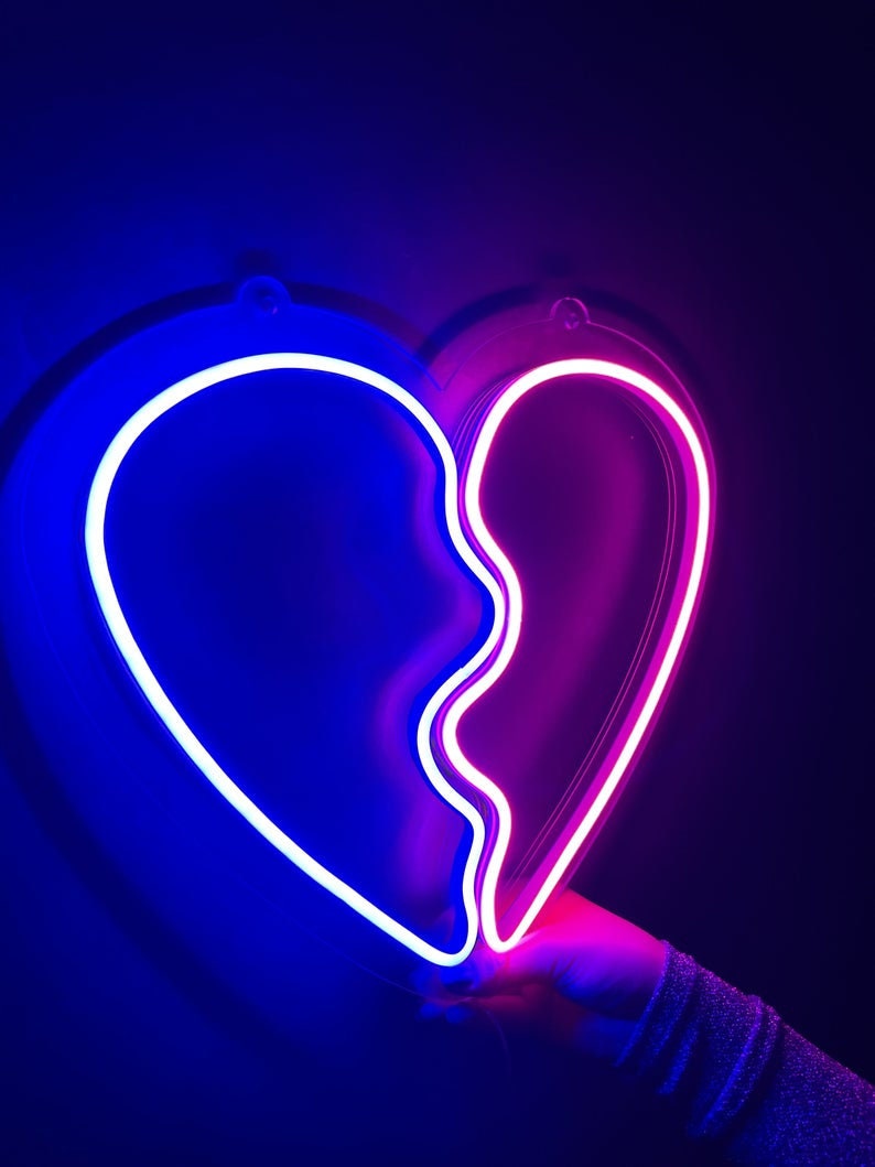 Broken heart Neon Sign heart Neon Sign Custom Neon Sign | Etsy