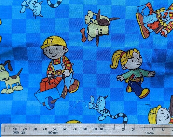 Bob the Builder 100% Cotton Quilting Cranston Fabric 1.55 Meters Gift ...