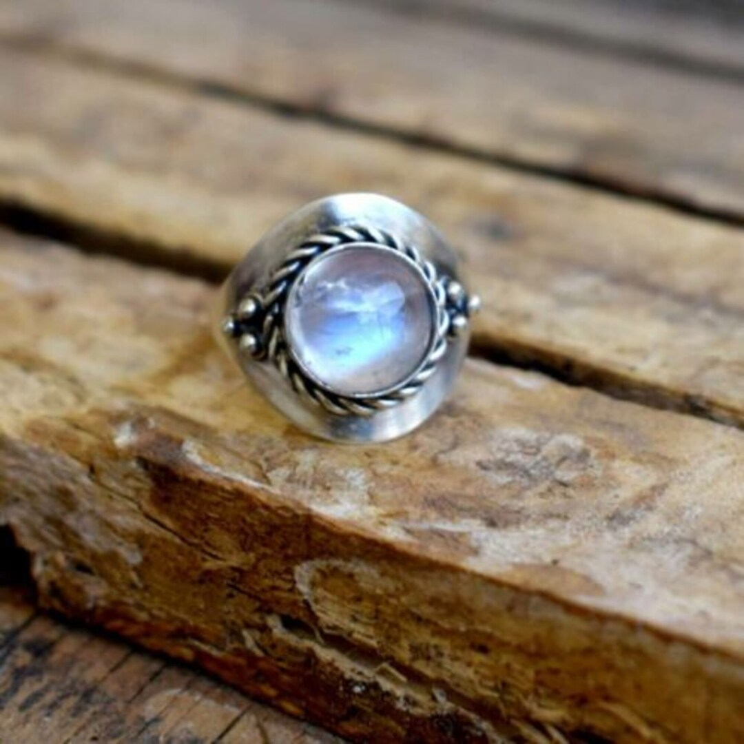 Silver Genuine Moonstone Ringsterling Silver Moonstone - Etsy