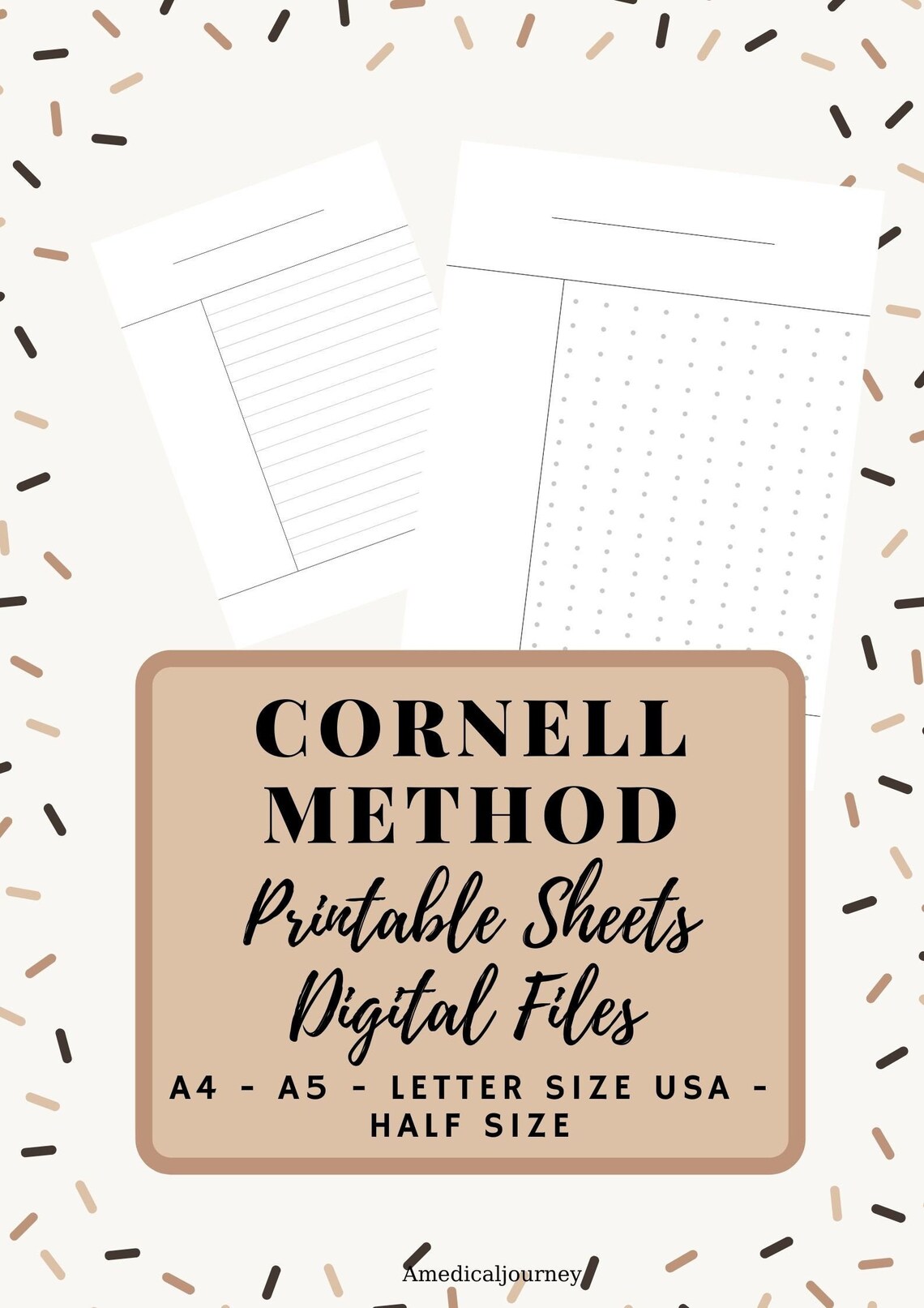 Printable Sheets Cornell Method For Students Digital Sheets | Etsy