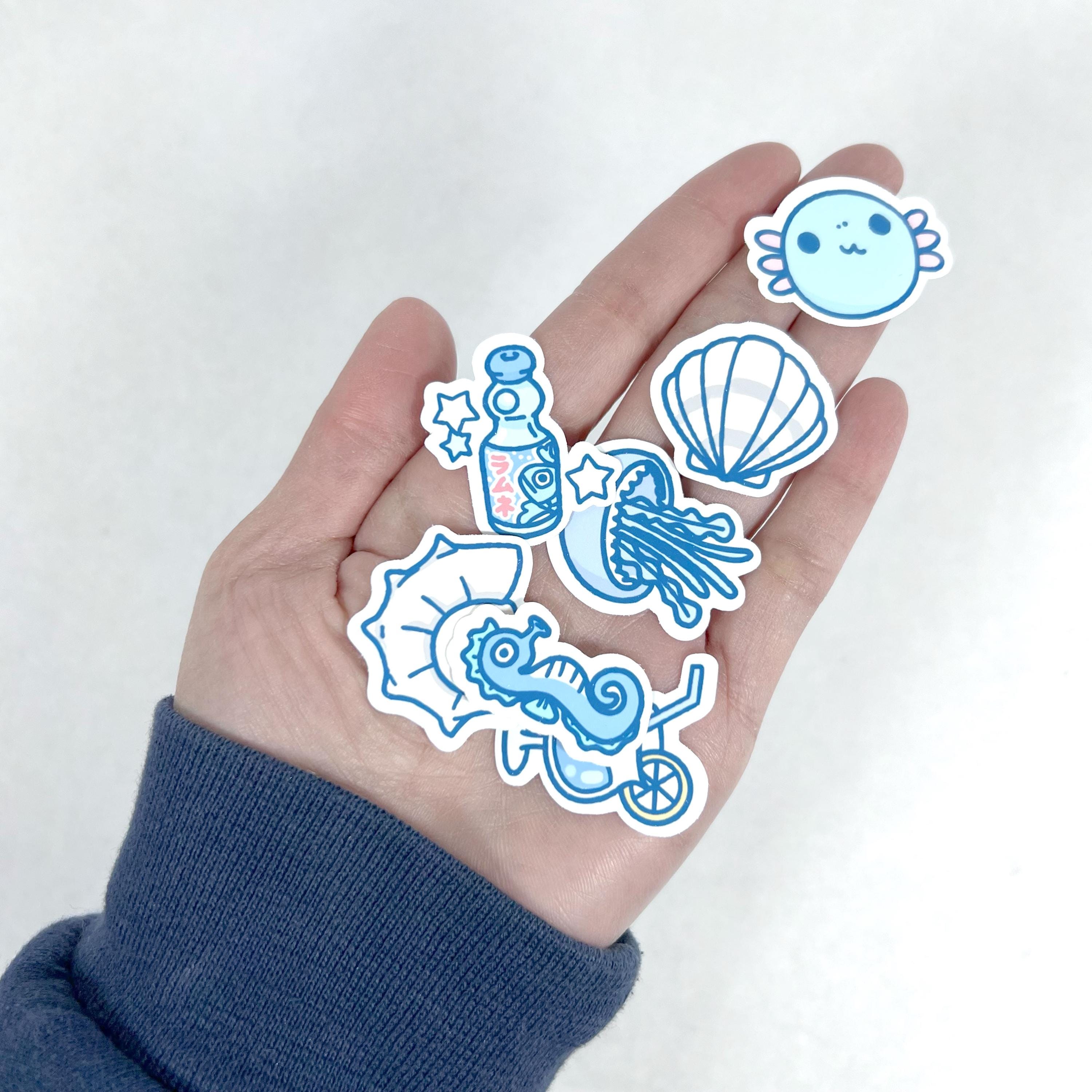 Kawaii Ocean Blue Sticker Pack | Journal & Scrapbook, Set of 25 - Etsy