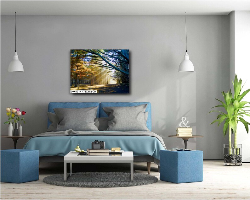 Golden Mist Forest Print – Lake Arrowhead Sunrise Canvas Wall Art - Etsy