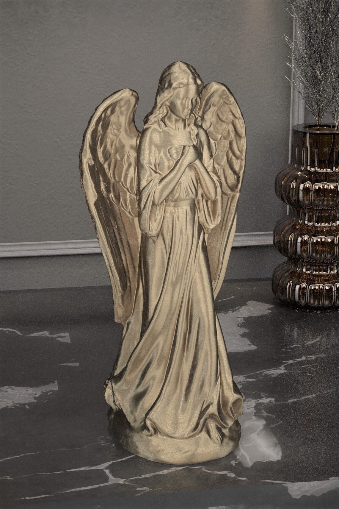 Angel Statue, Decorative Wing Angel Women Sculpture, Statues for Home ...