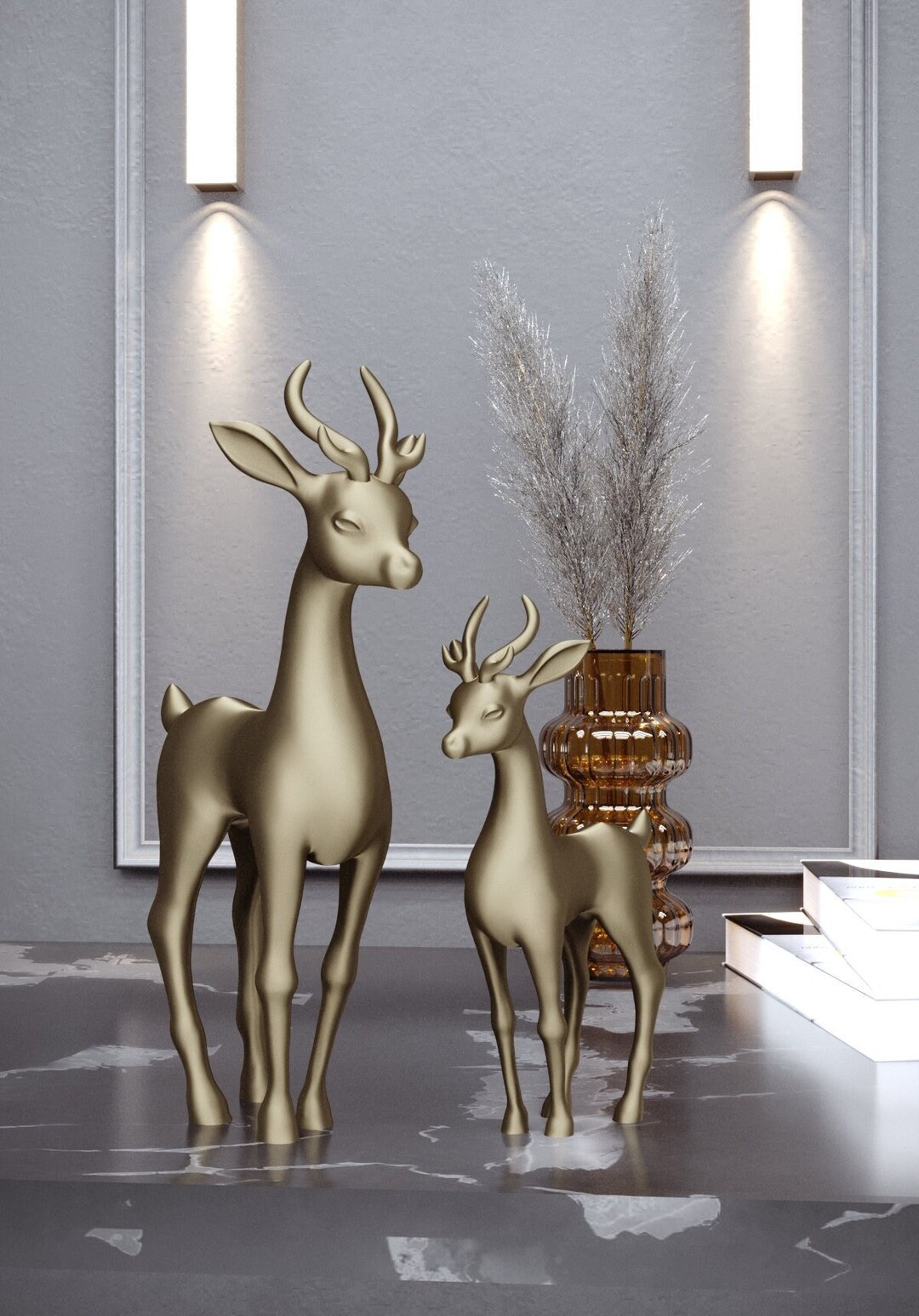 New Deer Statue, Decorative Deer Sculpture, Statues for Home Decor ...